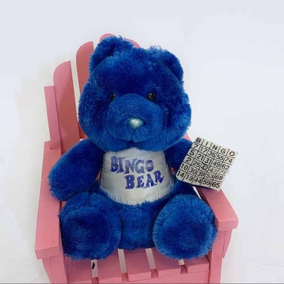 Other | Vtg 8s Blue Bingo Teddy Bear Sugar Loaf Plush Toy | Poshmark